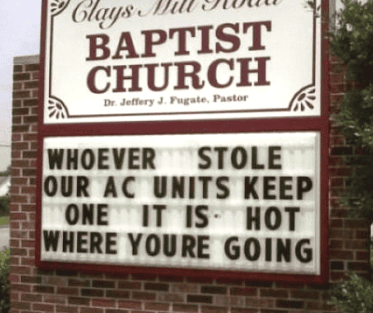 Hilarious Humor: These Are The BEST Funny Church Signs!
